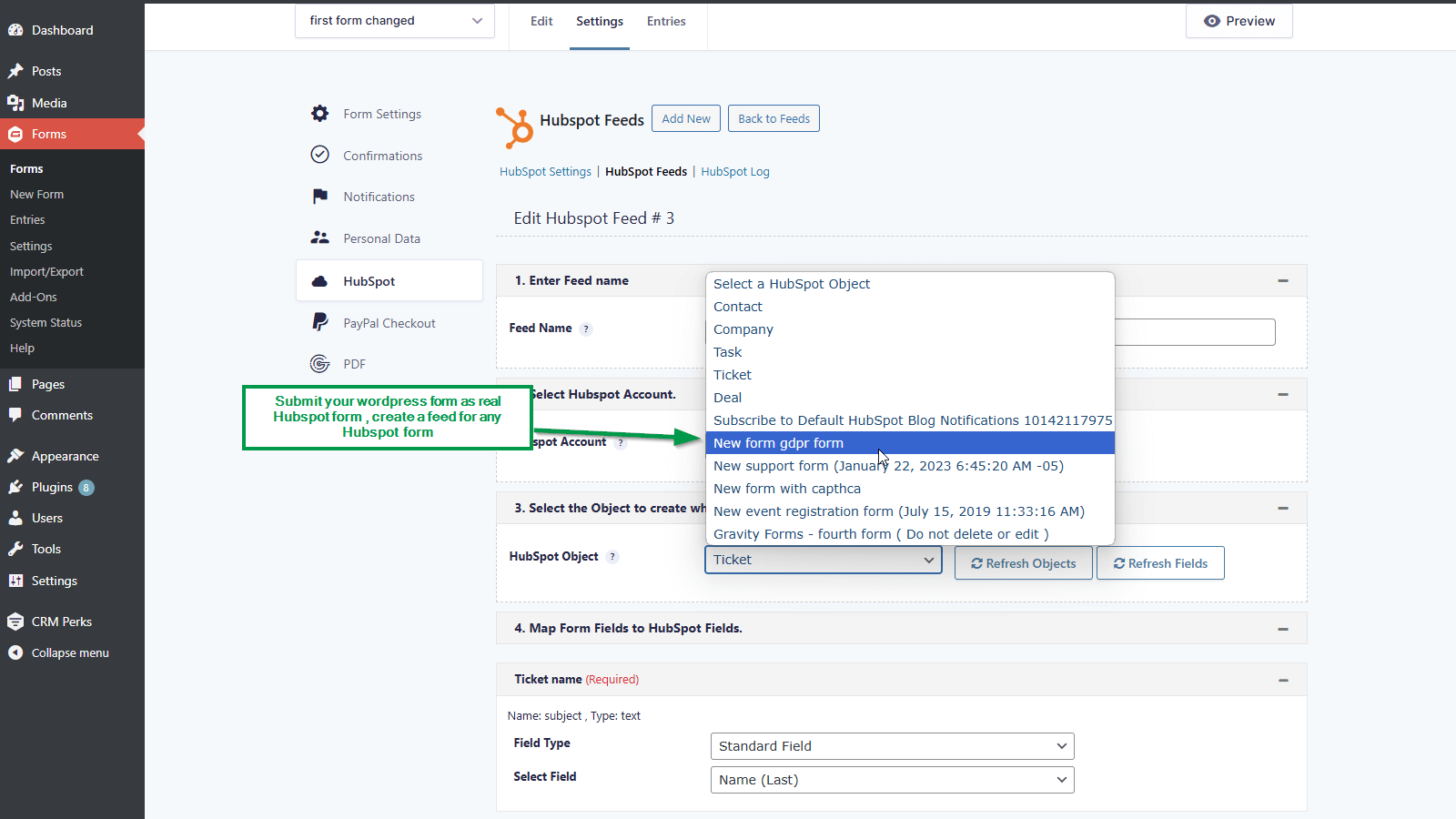 CRM Perks Wordpress Plugin HubSpot Integration | Connect Them Today